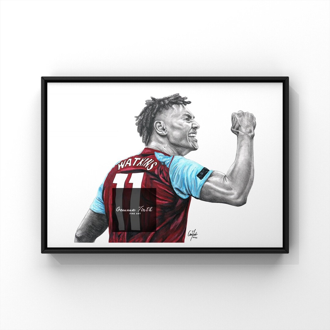 Ollie Watkins Drawing Print A4 Original Artwork | Football Prints ...