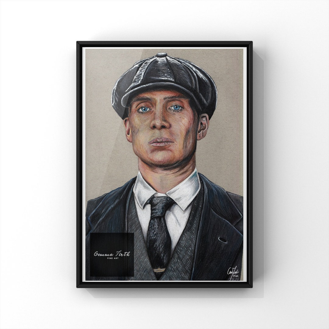 Drawing of Cillian Murphy as Tommy Shelby Inspired Colour Pencil ...