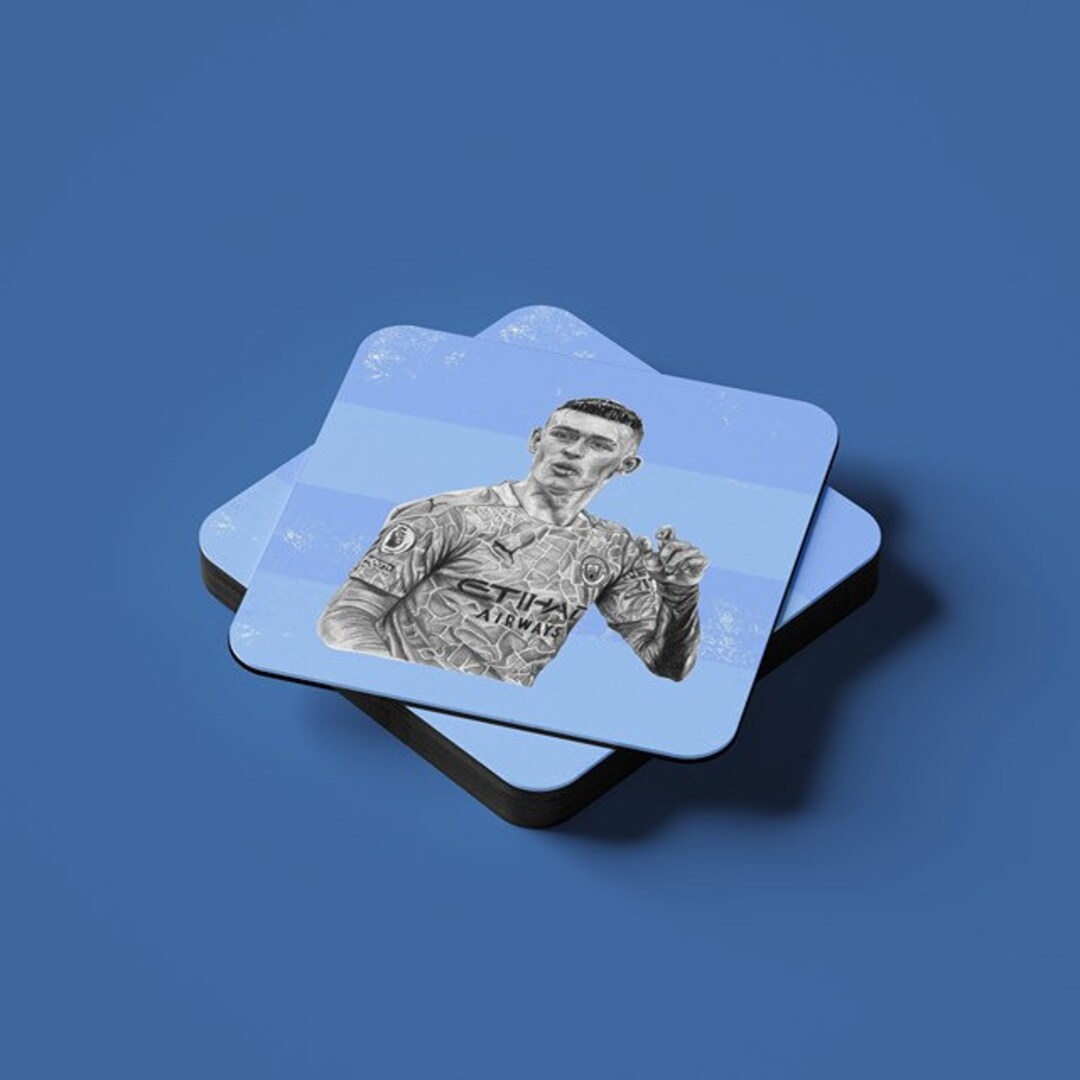 Phil Foden Inspired Drawing Coaster - Etsy