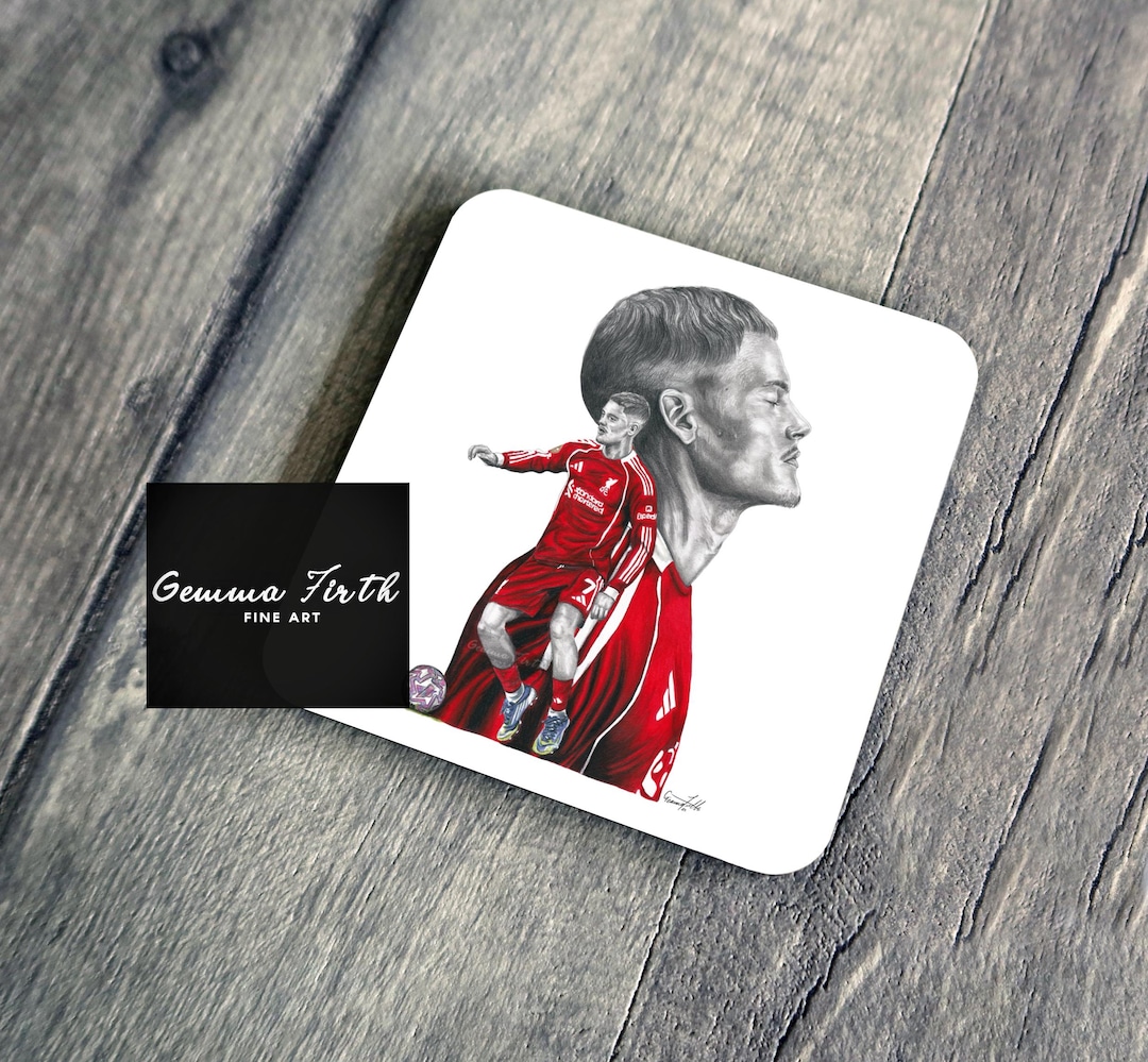 Florian Wirtz Inspired Pencil Drawing Coaster the Reds Fan Gift Hand ...