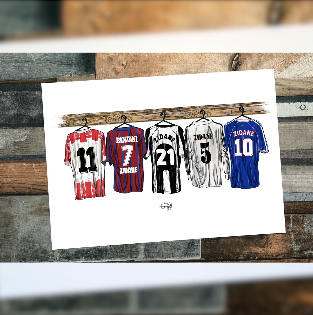 Zidane Themed Career Dressing Room Kit Print Hand Illustrated Design - Etsy