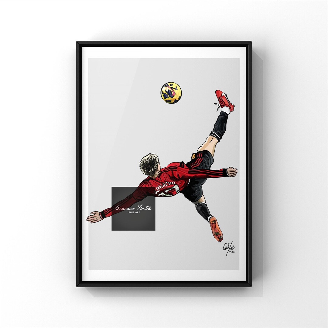 Alejandro Garnacho Inspired Drawing Print A4 Original Artwork - Etsy