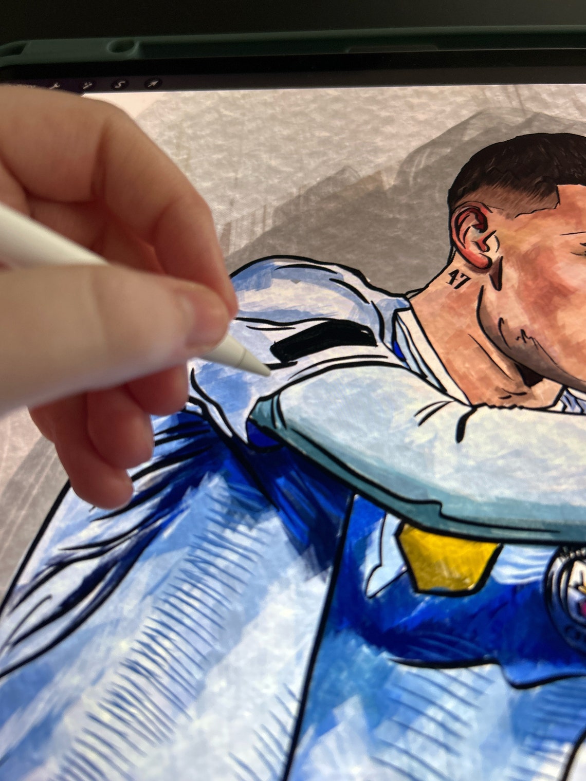 Drawing of Phil Foden Inspired Drawing Print A4 Original Artwork ...