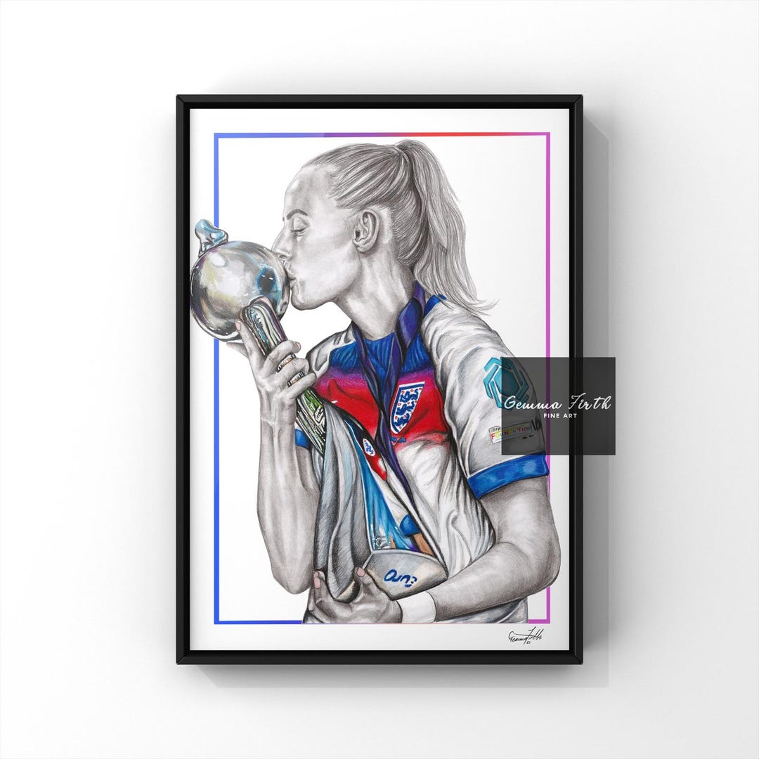 Chloe Kelly Inspired Print Pencil and Pen Drawing Original Artwork ...