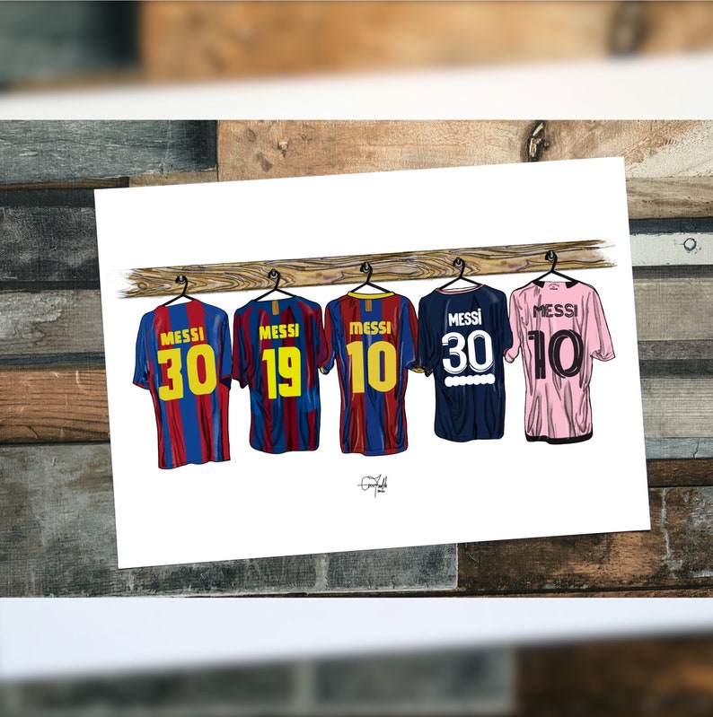 Messi Themed Career Dressing Room Kit Print Hand Illustrated Design - Etsy