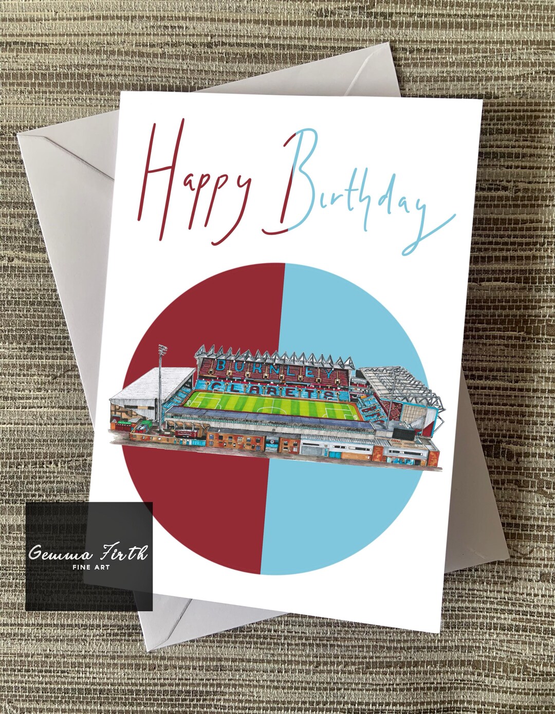 Turf Moor Drawing Birthday Card | Clarets Fan A5 Handmade Card - Etsy
