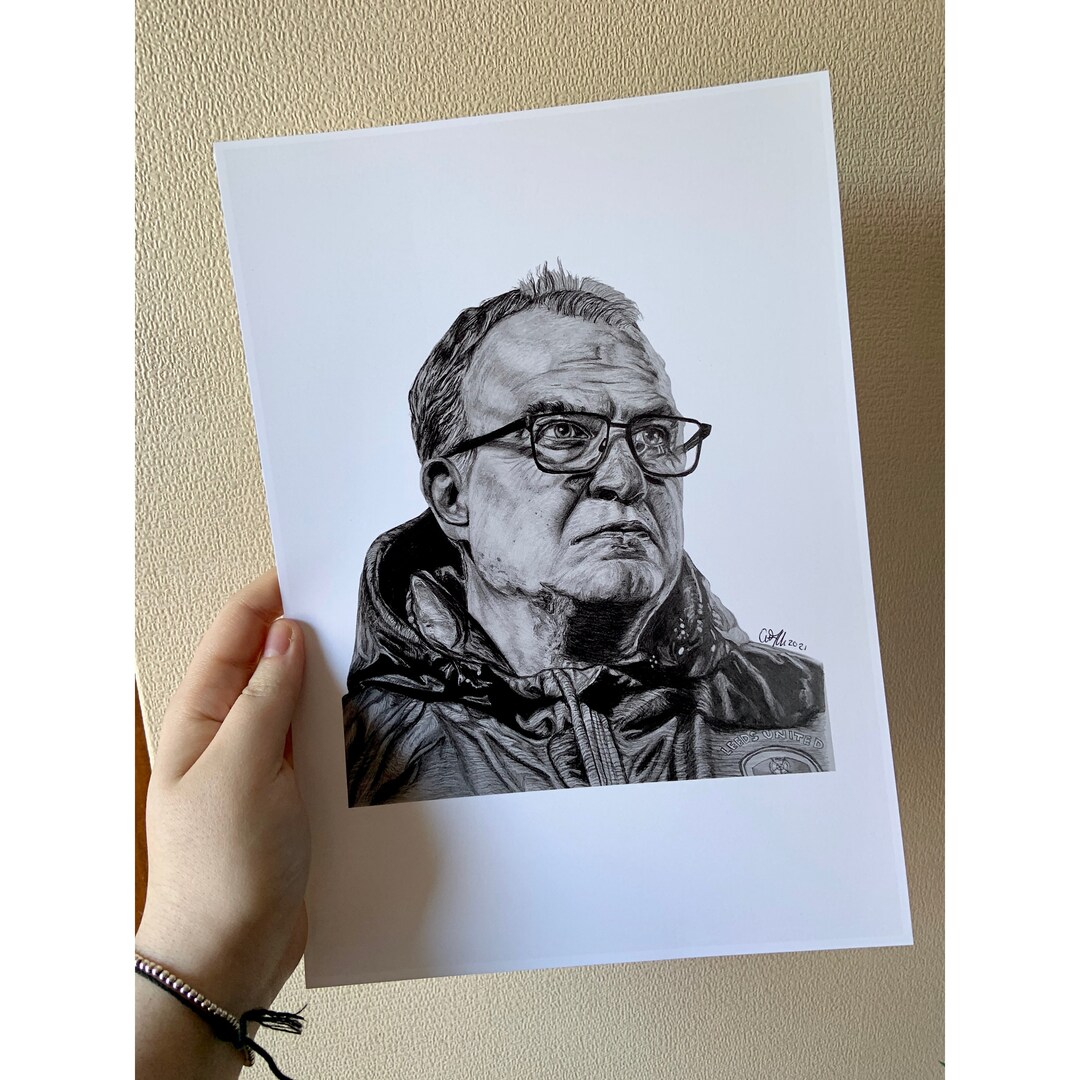 Marcelo Bielsa A4 Print Pencil Drawing | Football Prints | Birthday ...