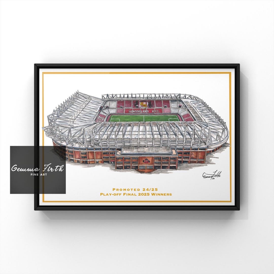 Stadium of Light Themed Drawing | Football Prints | Birthday Gift ...