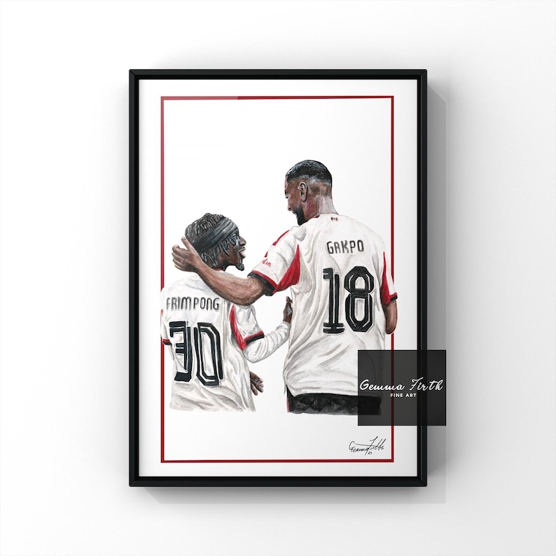Cody Gakpo and Jeremie Frimpong A4 A5 A3 Watercolour Painting Liverpool ...