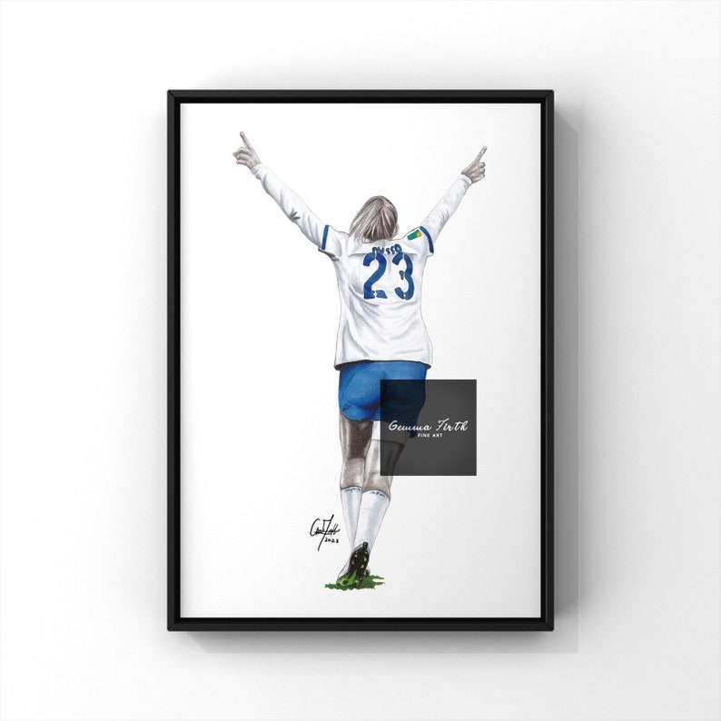 Alessia Russo Inspired Print Pencil Drawing Original Artwork Footballer ...