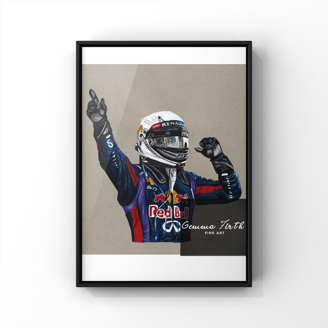 Colour Pencil Drawing of Sebastian Vettel A4 A5 A3 UNFRAMED PRINT - Etsy