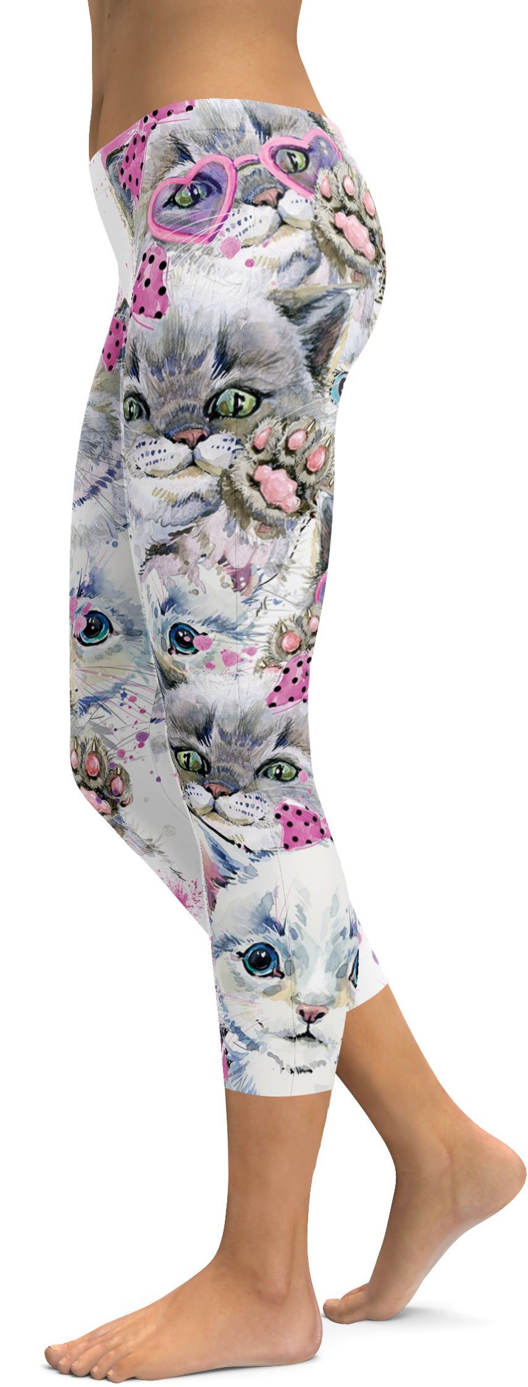 Cute Kitties Capris: Crowned & Bowed Cat Design - Etsy