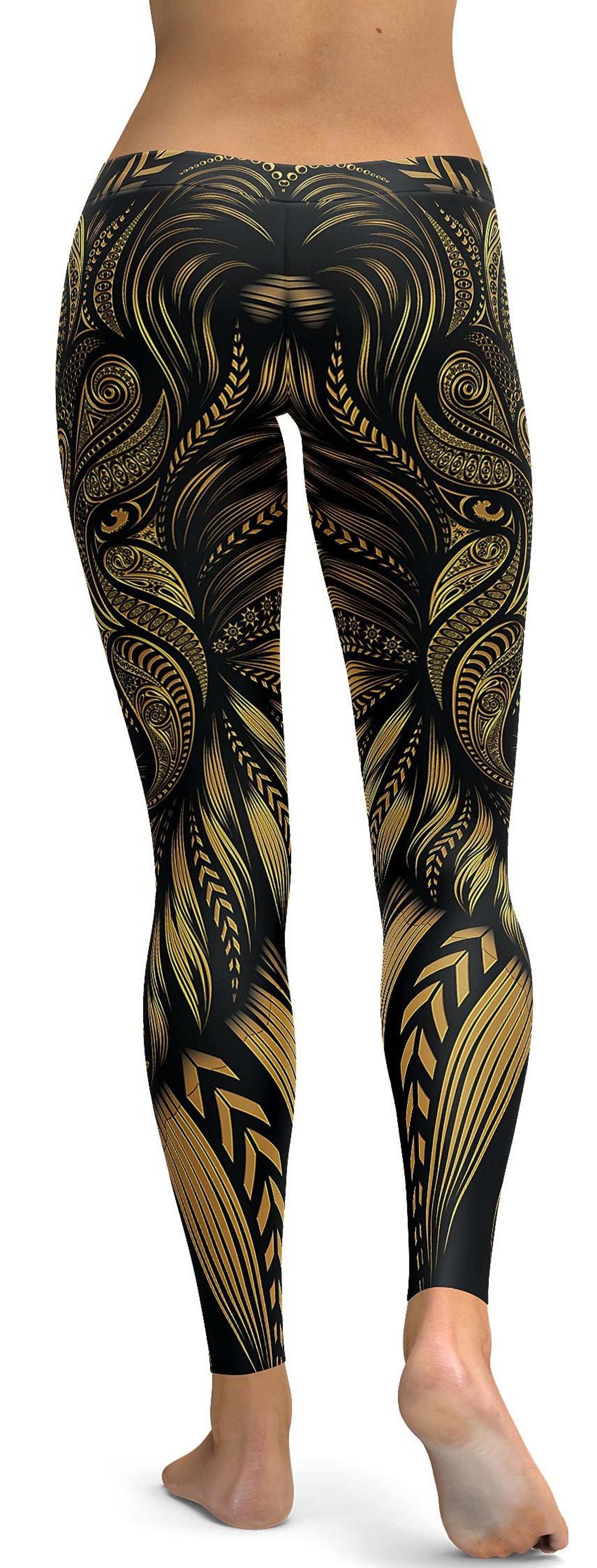 Golden Wolf Leggings - Etsy
