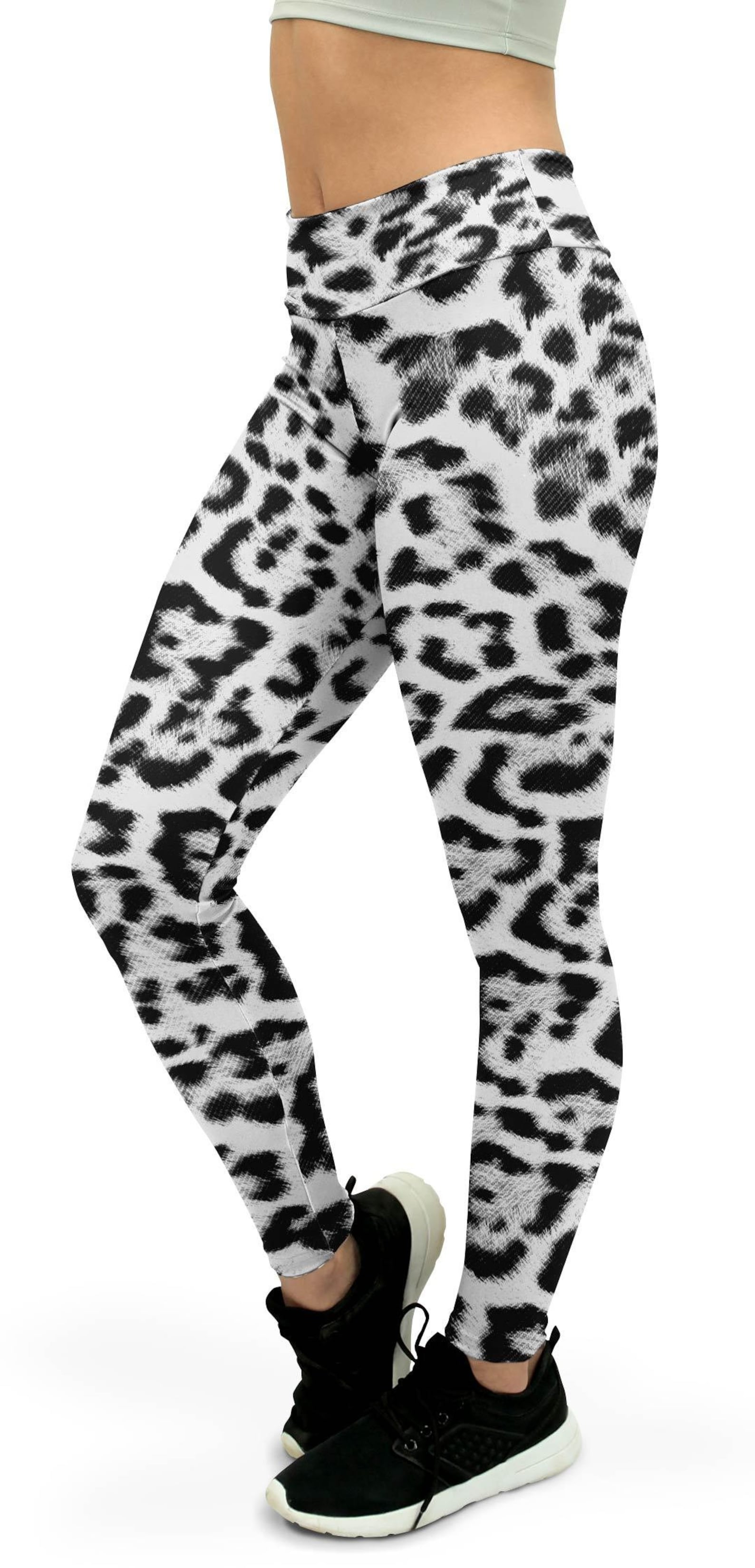 Women's Snow Leopard Yoga Pants: High Waisted Workout Leggings With ...