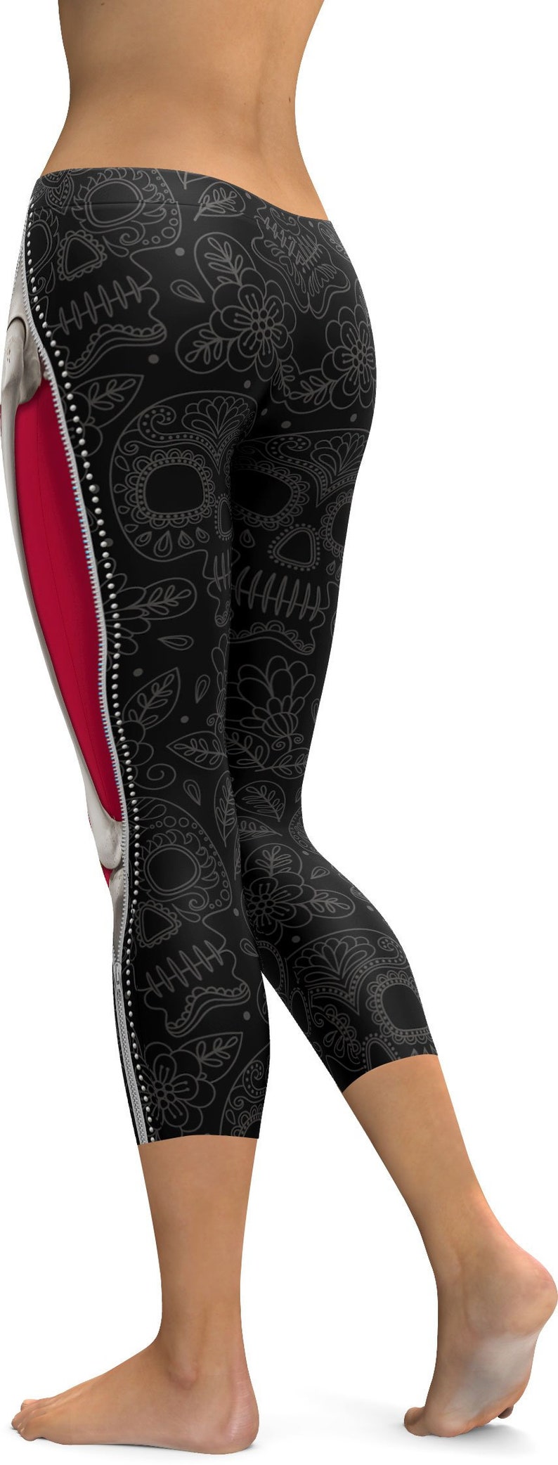 Realistic Skeleton With Black Zipper Capris - Etsy