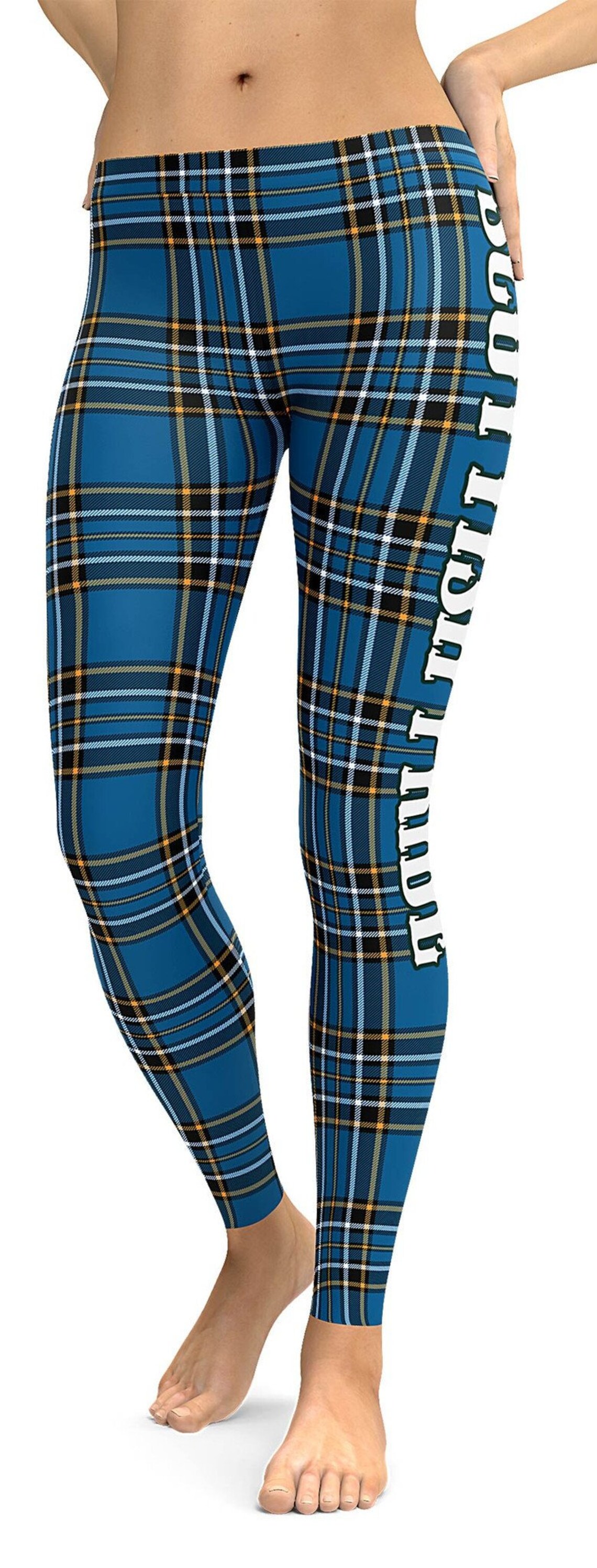 Patterned Workout Leggings Women Kilt Design - Scottish Activewear Yoga ...