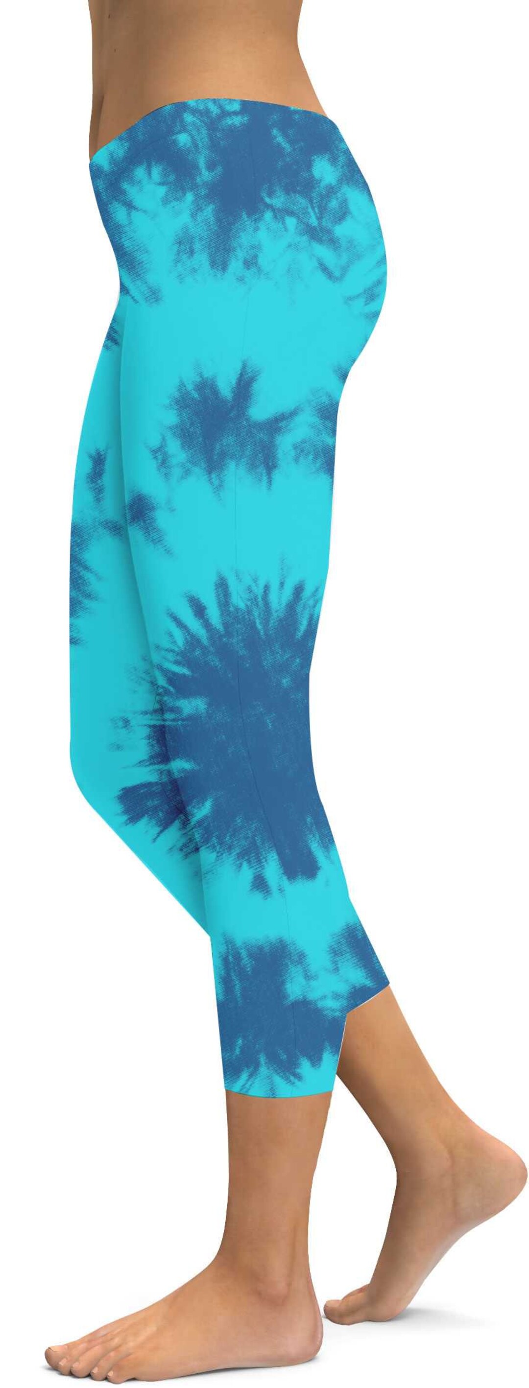Blue & Aqua Tie Dye Capris - Etsy