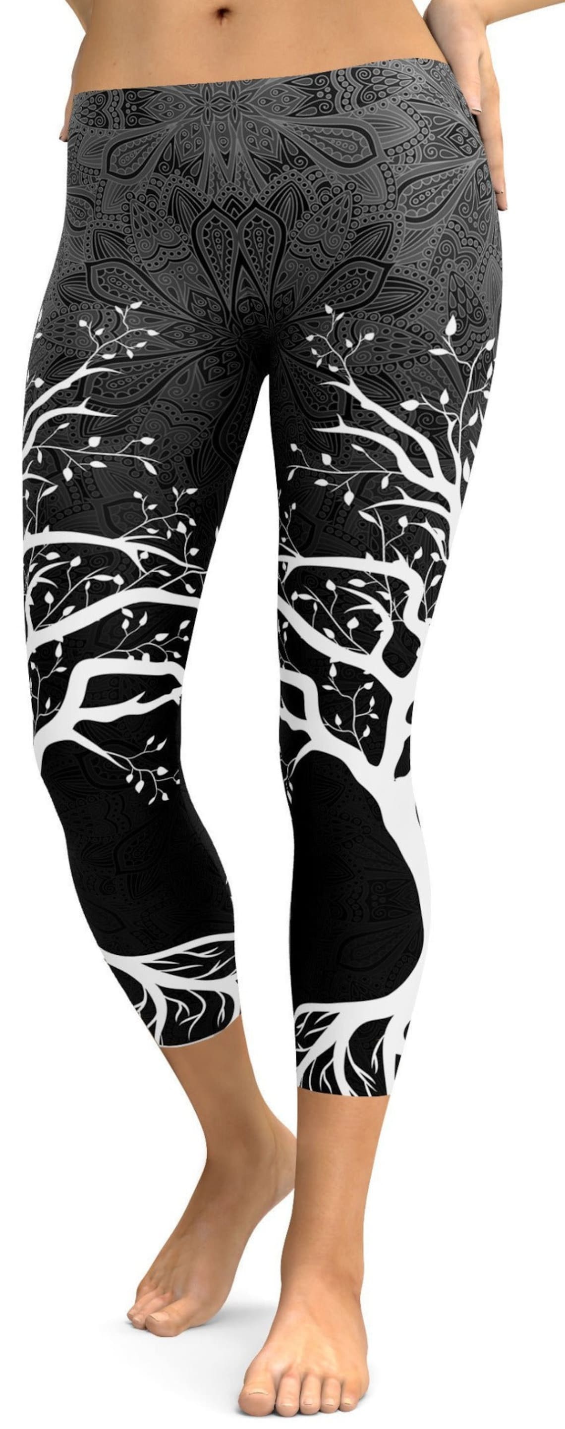 Dark Tree of Life Capris - Etsy