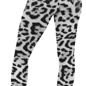 Women's Snow Leopard Yoga Pants: High Waisted Workout Leggings With ...