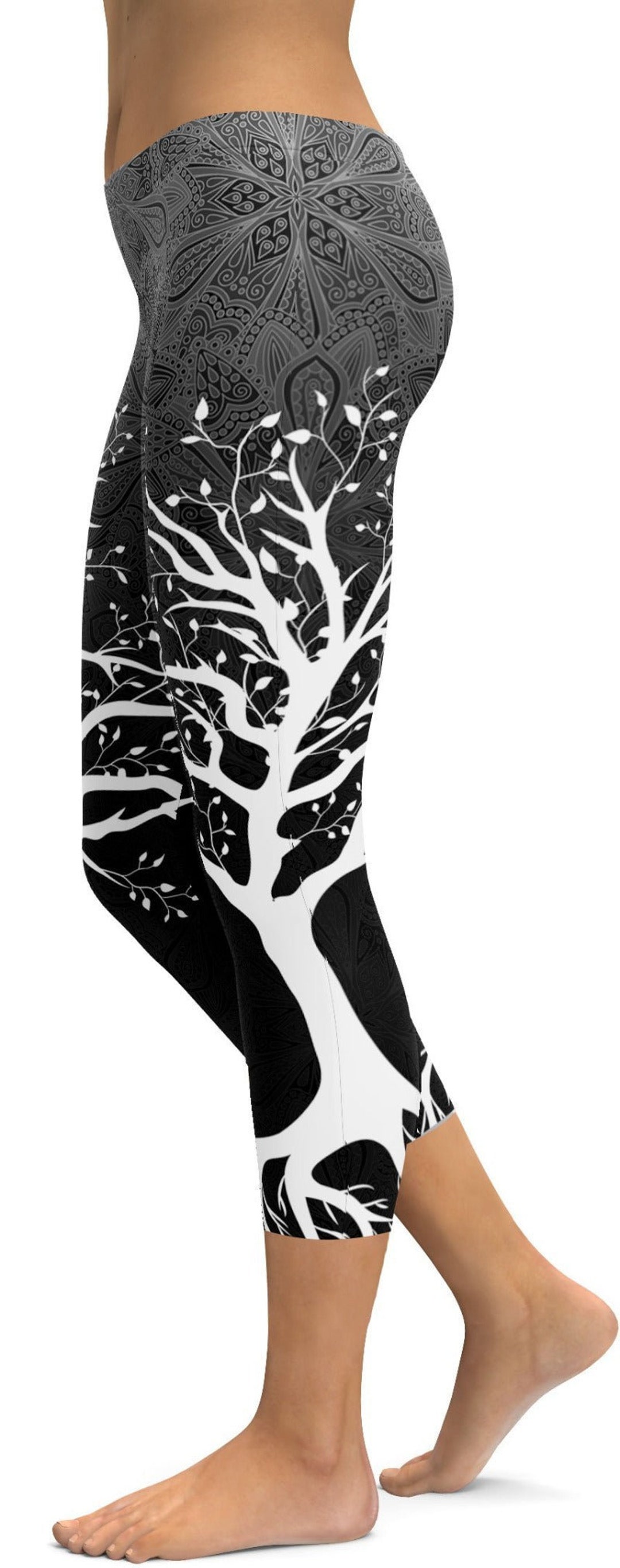 Dark Tree of Life Capris - Etsy