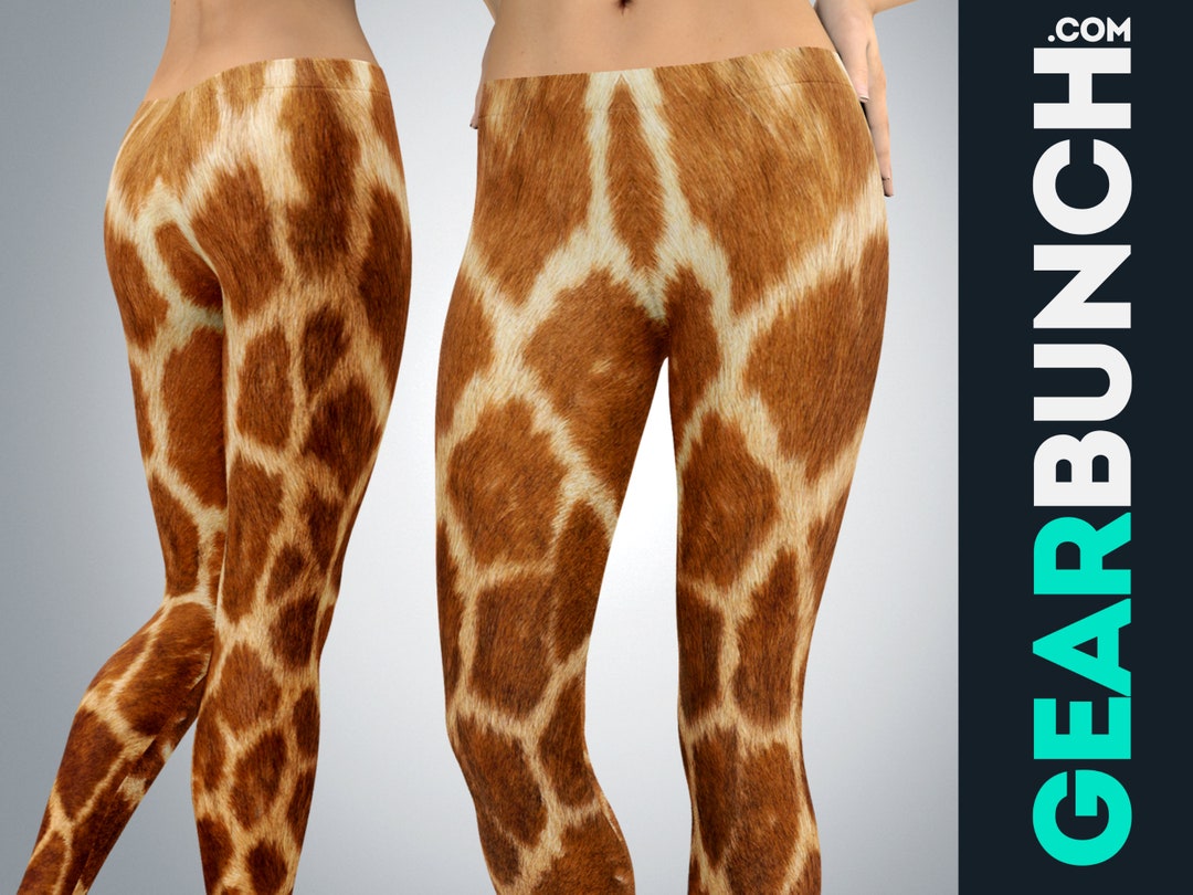 Giraffe Print Leggings - Safari Animal High Waisted Activewear Yoga ...