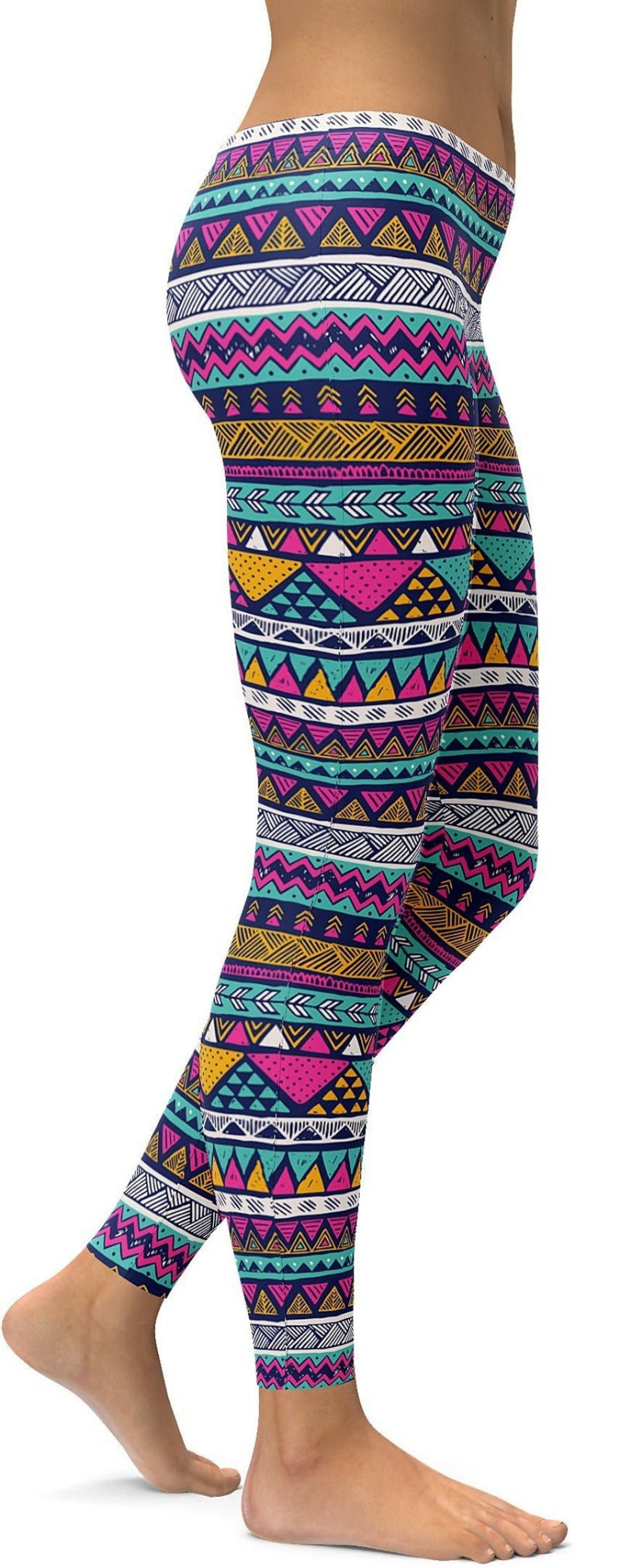 Colorful Aztec Pattern Leggings - Etsy
