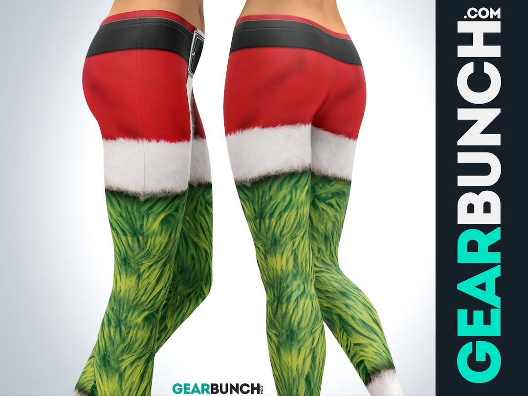Grumpy Christmas Leggings for Women, Ugly Holiday Outfit Santa Pant ...