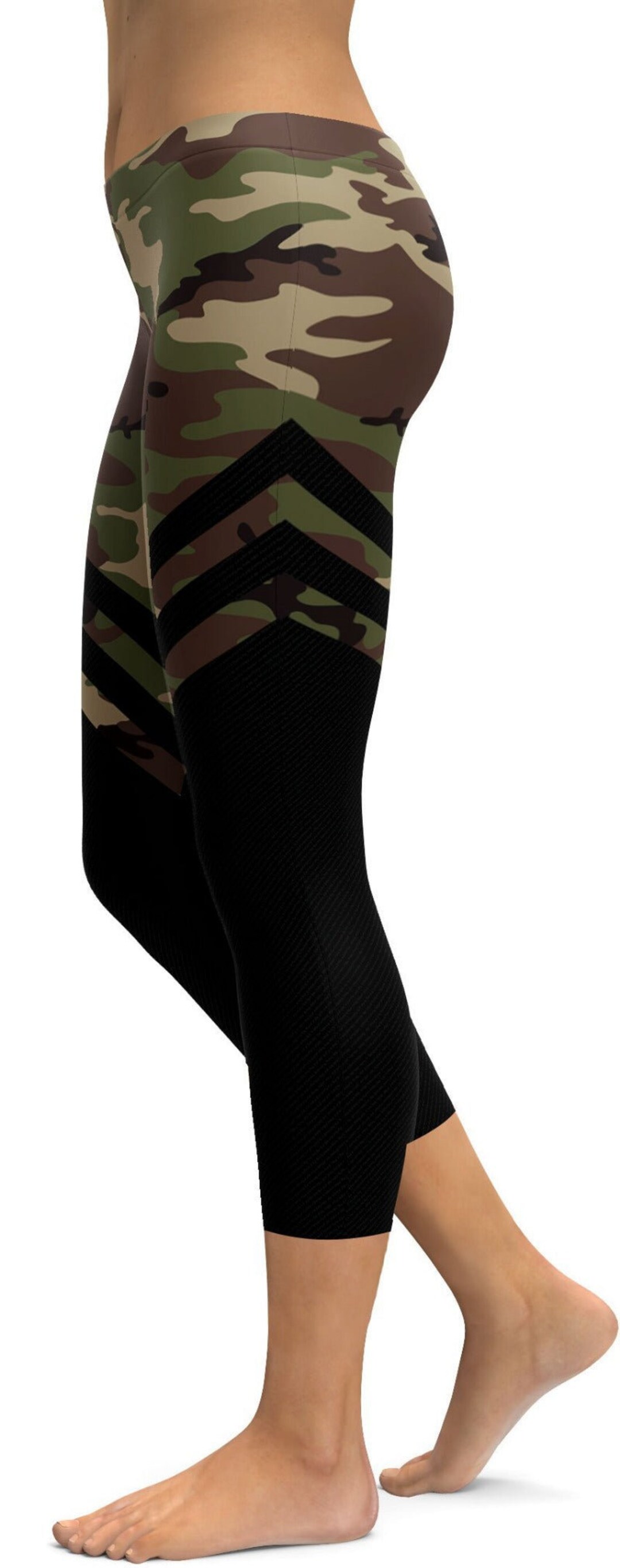 Black & Camo Thigh High Stocking Capris - Etsy