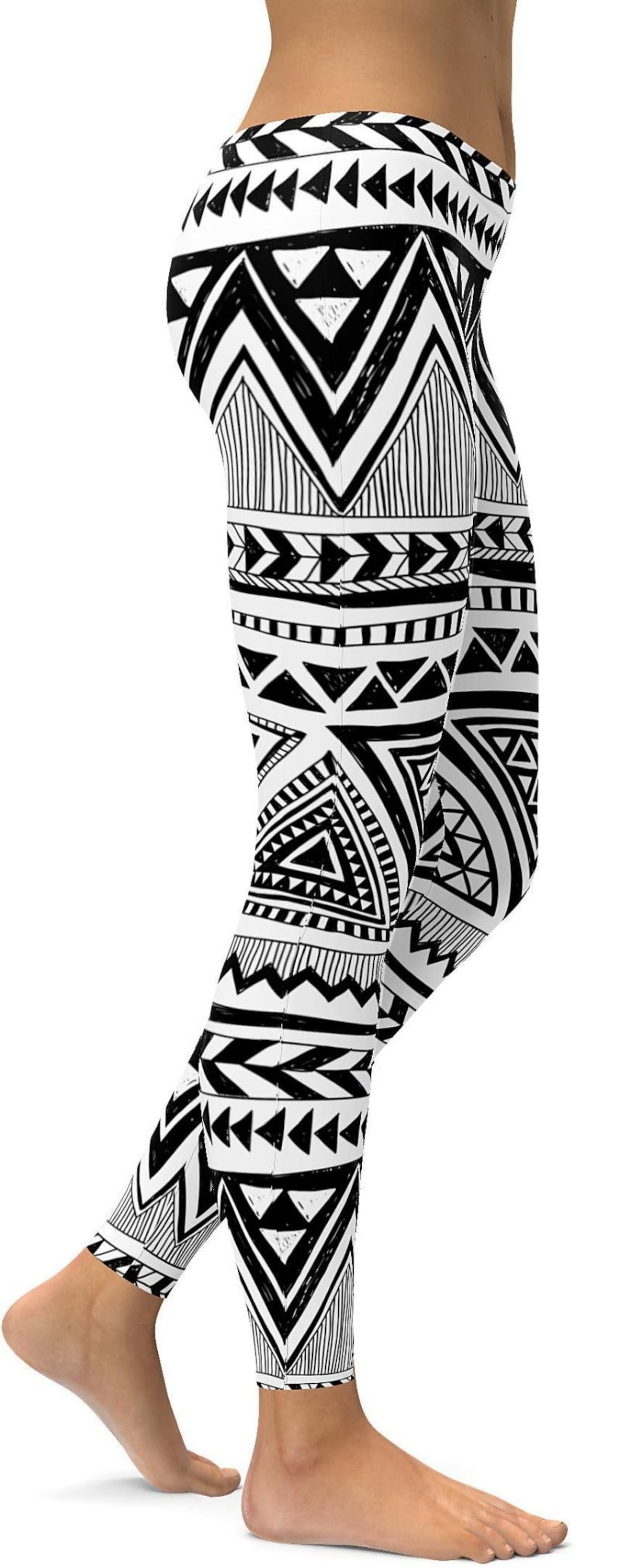 Patterned Workout Leggings: Colorful Aztec High Waisted Activewear for ...