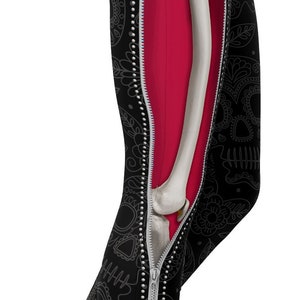 Realistic Skeleton With Black Zipper Capris - Etsy