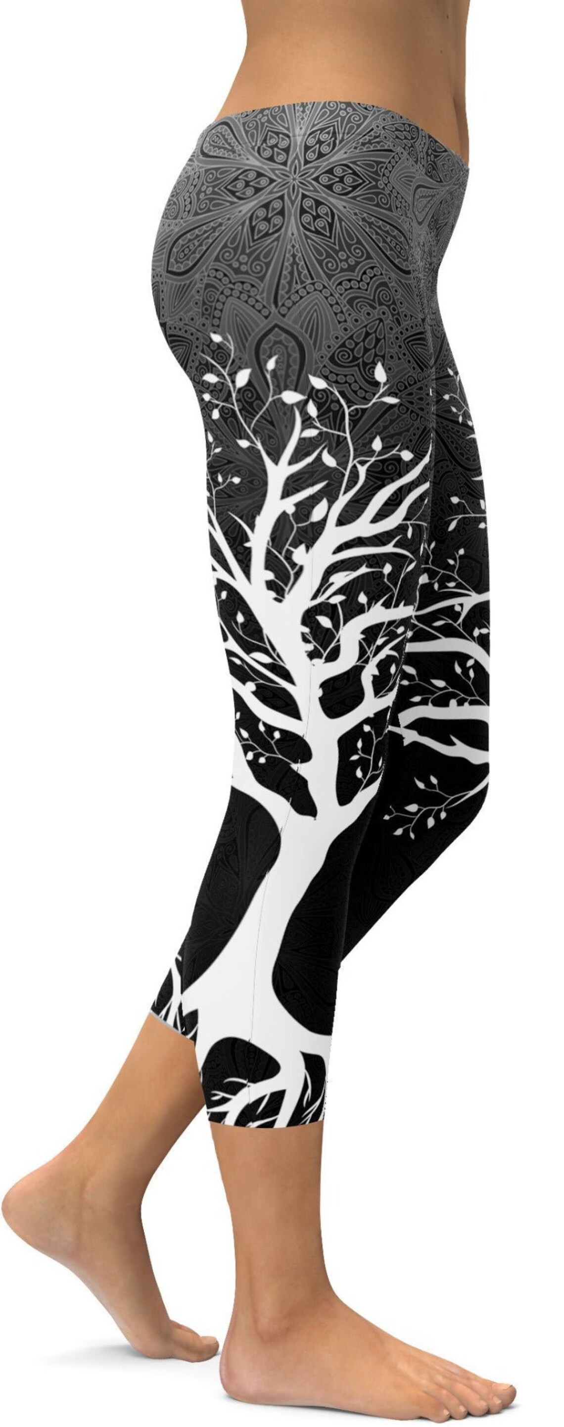 Dark Tree of Life Capris - Etsy