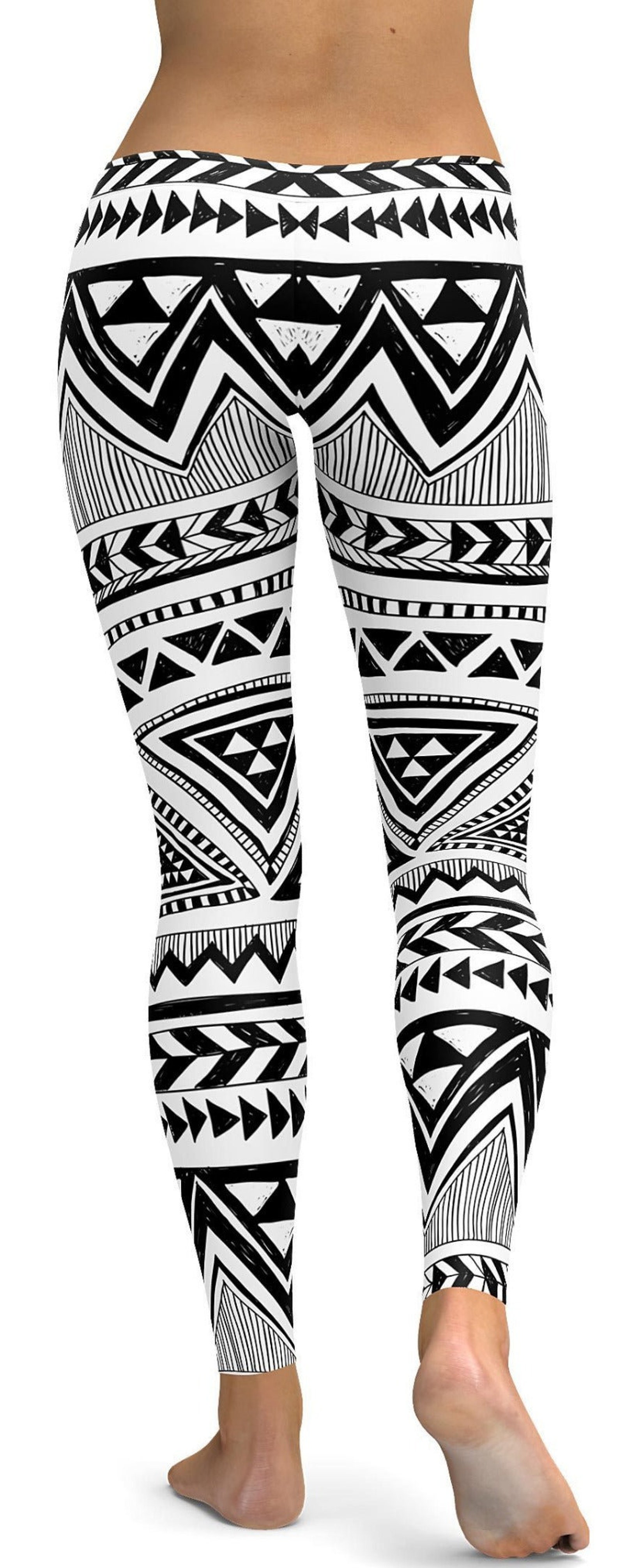 Patterned Workout Leggings: Colorful Aztec High Waisted Activewear for ...