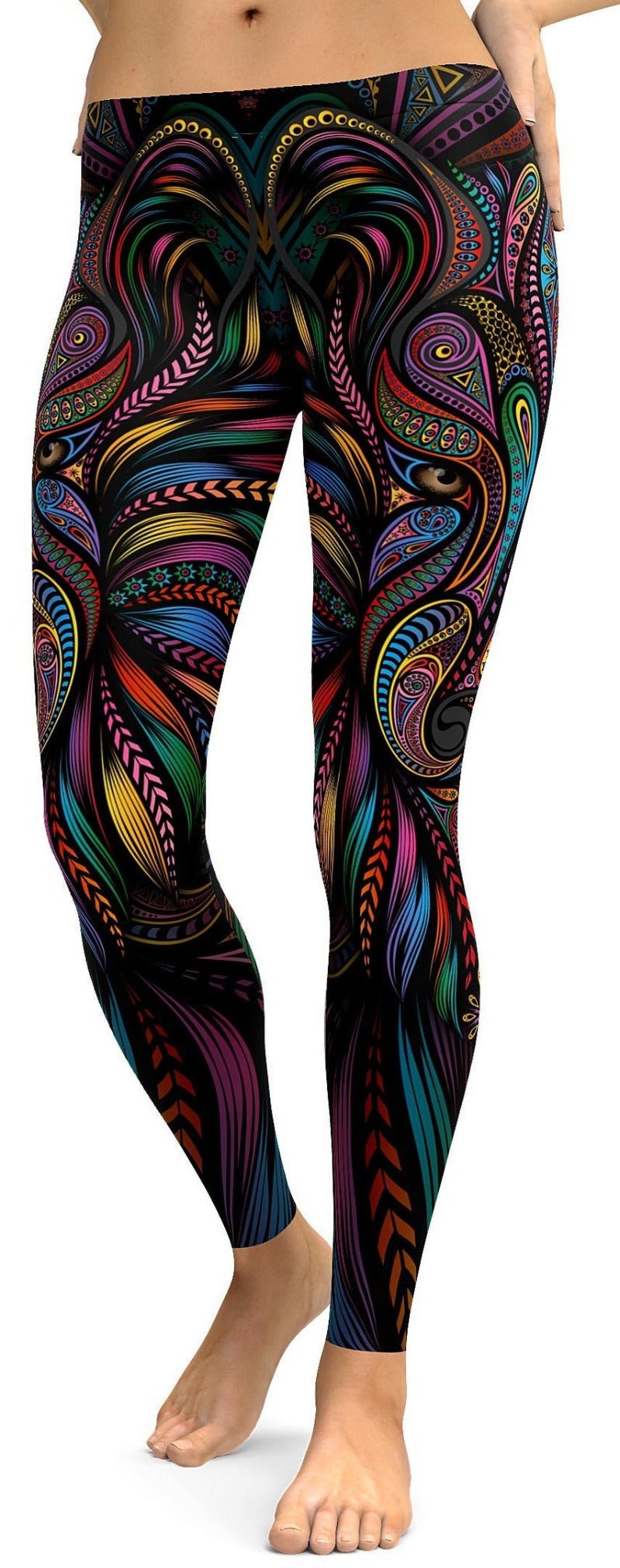 Colorful Wolf Leggings - Etsy
