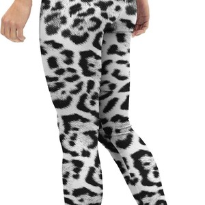 Women's Snow Leopard Yoga Pants: High Waisted Workout Leggings With ...