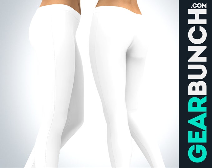 White Leggings, Yoga Leggings, Active Wear for Women, Solid White ...