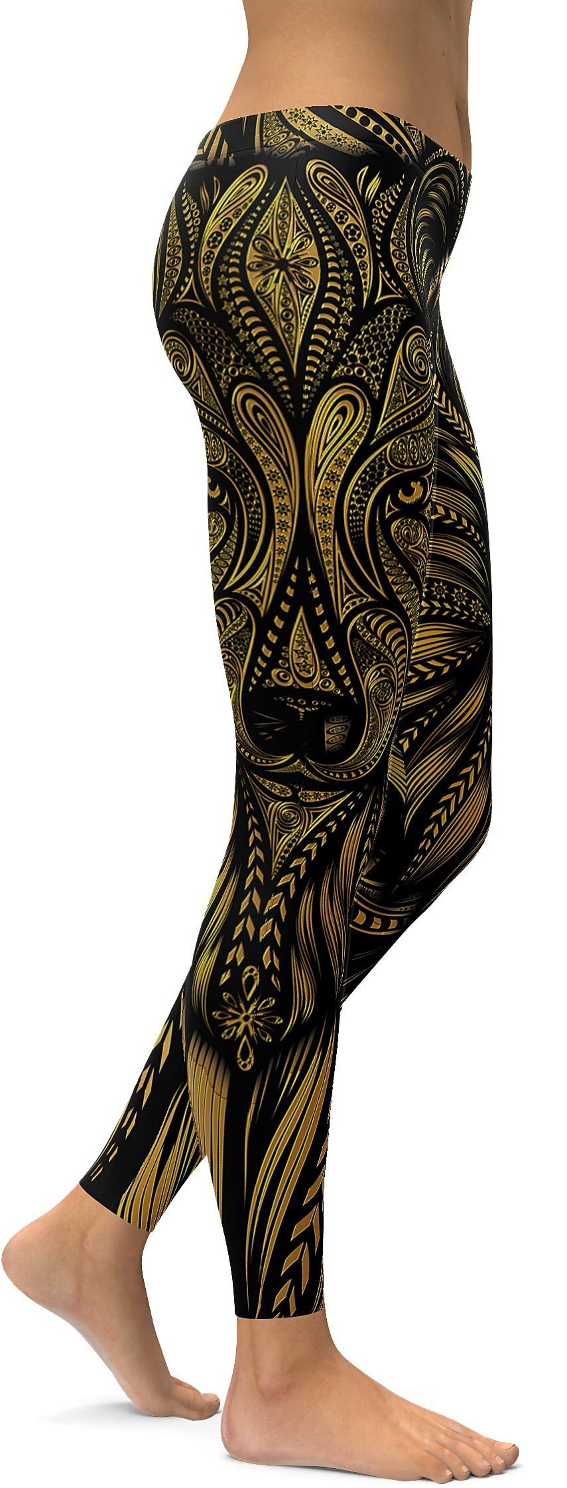 Golden Wolf Leggings - Etsy