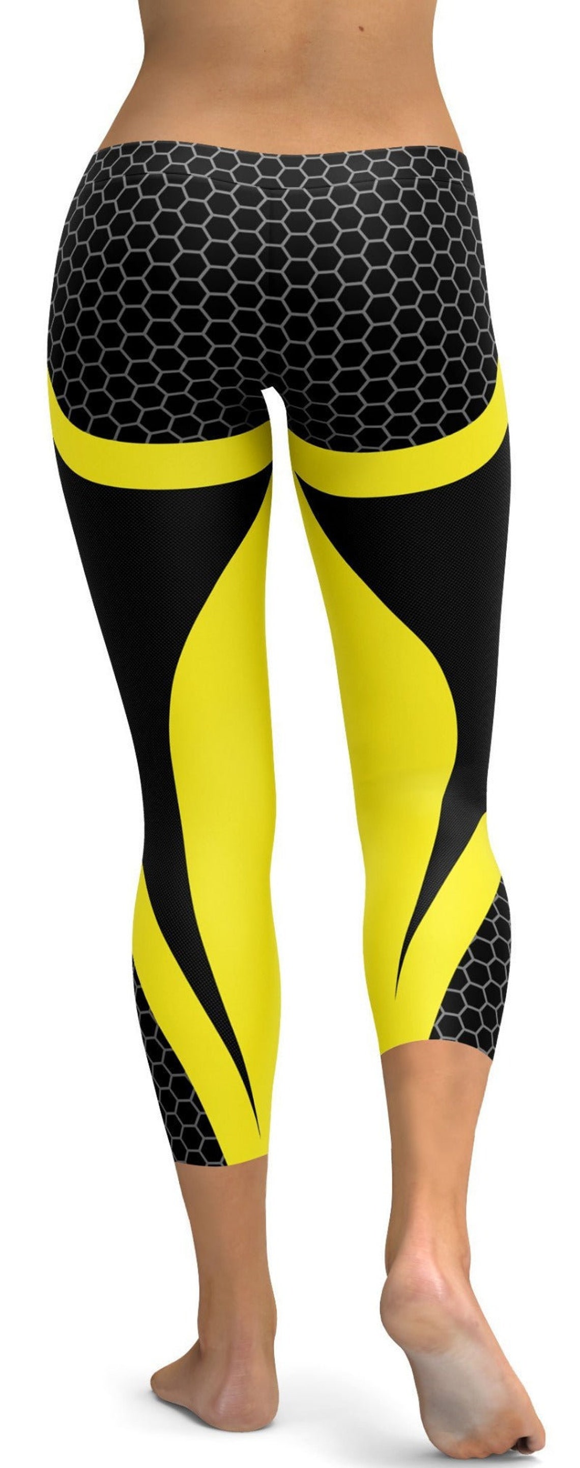 Yellow Honeycomb Carbon Capris - Etsy