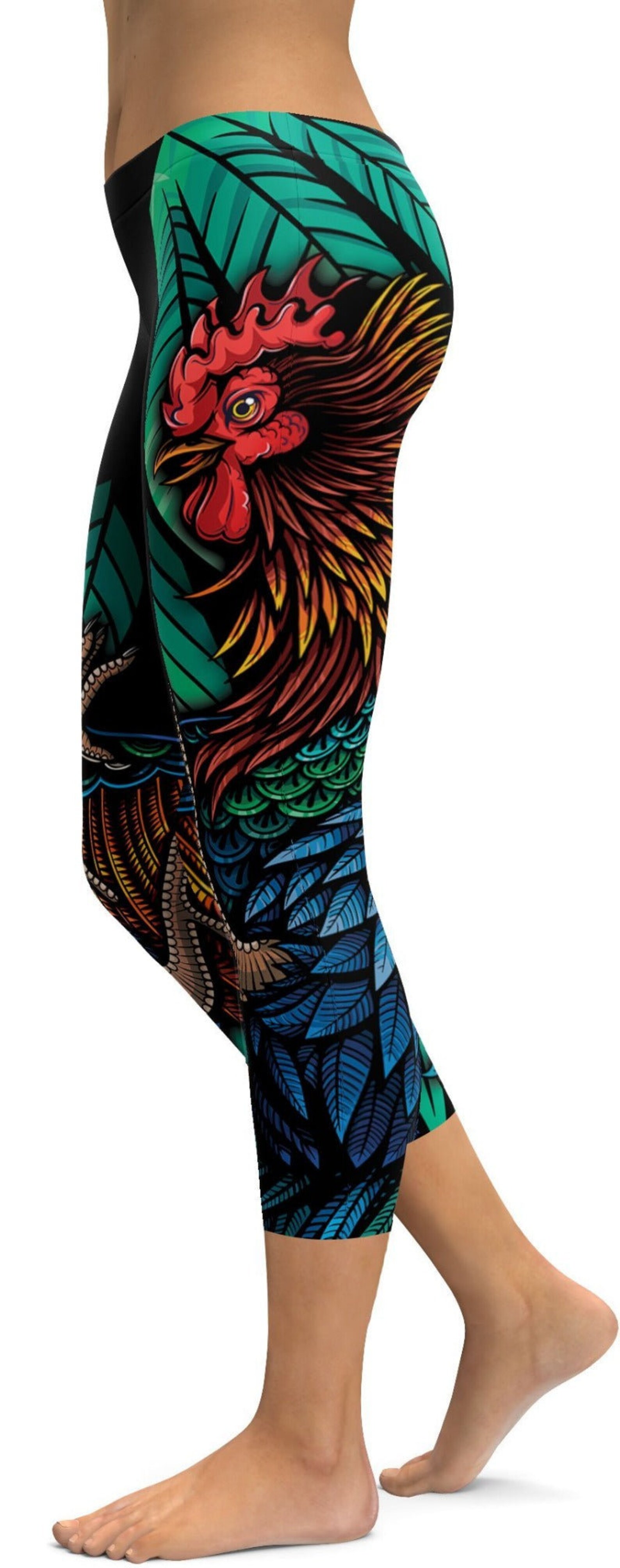 Colorful Rooster Capris - Etsy