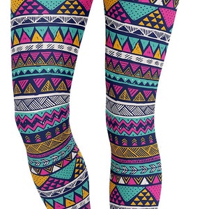 Colorful Aztec Pattern Leggings - Etsy