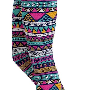 Colorful Aztec Pattern Leggings - Etsy