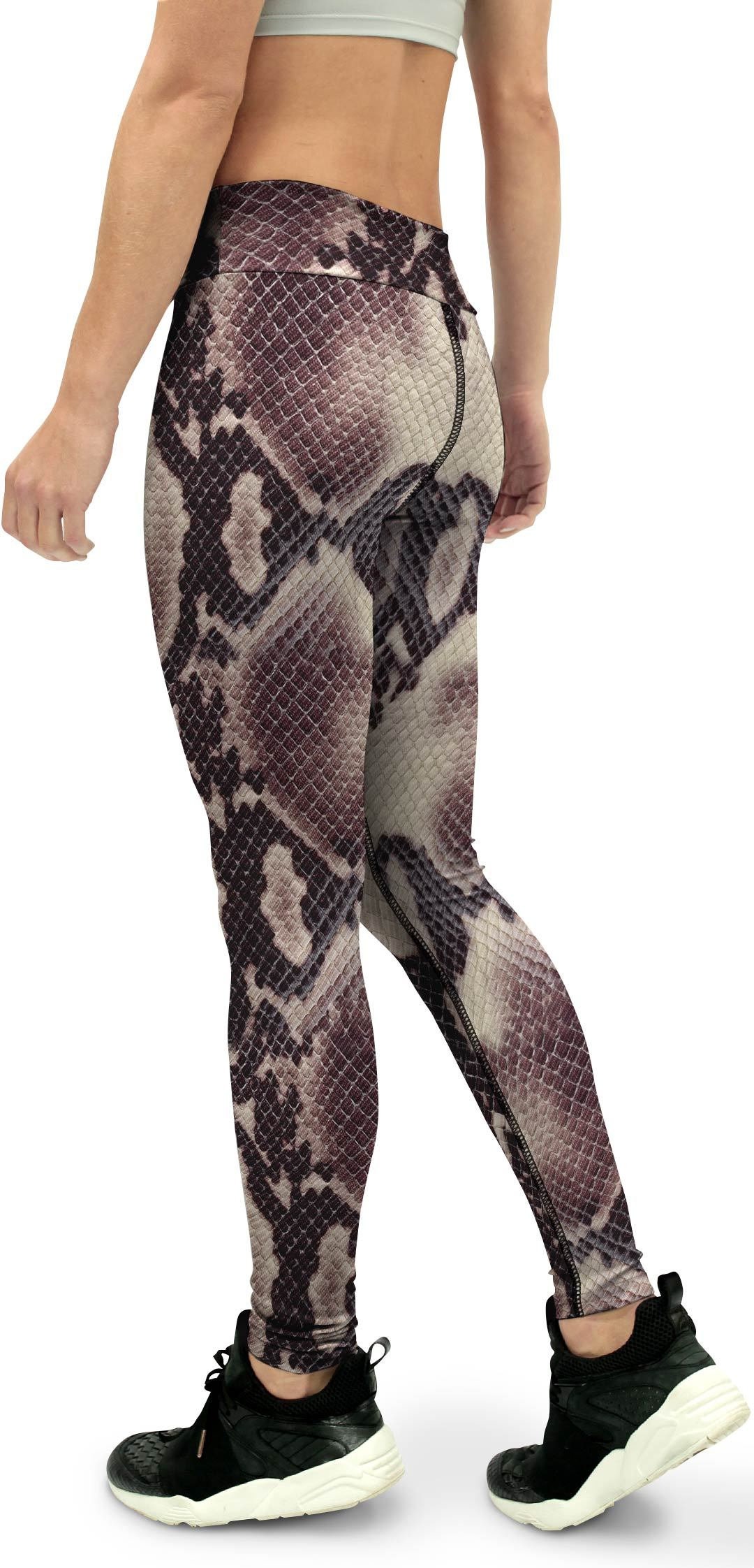 Patterned Yoga Pants for Women - Anaconda Print Leggings, High Waisted ...