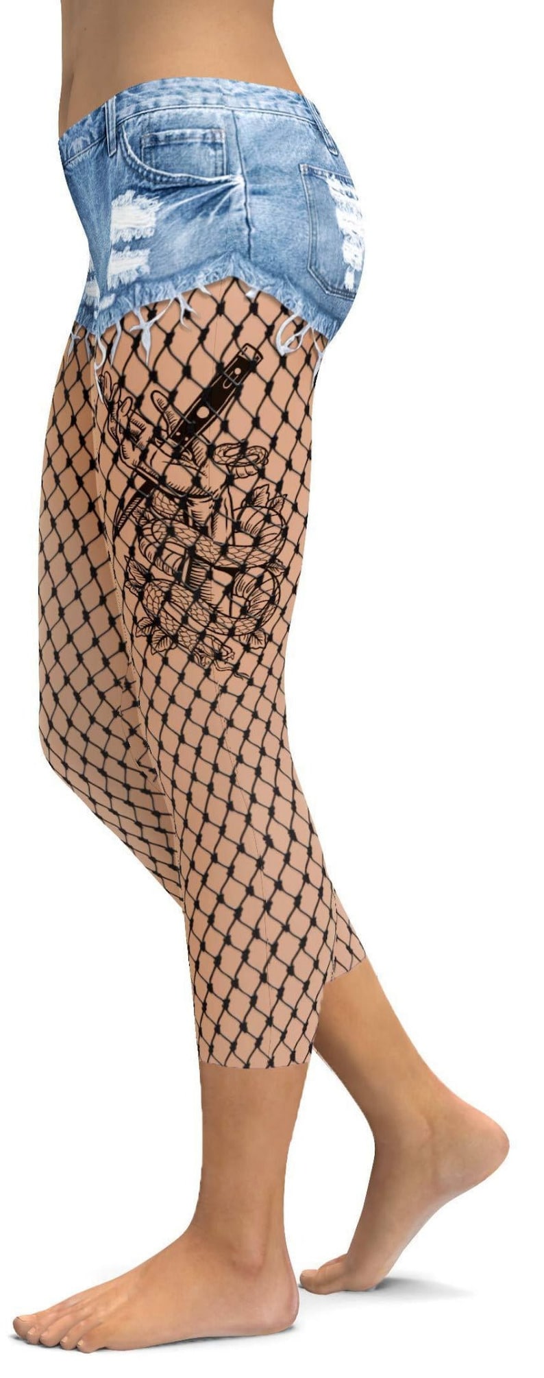 Faux Pantyhose & Short Capris - Etsy