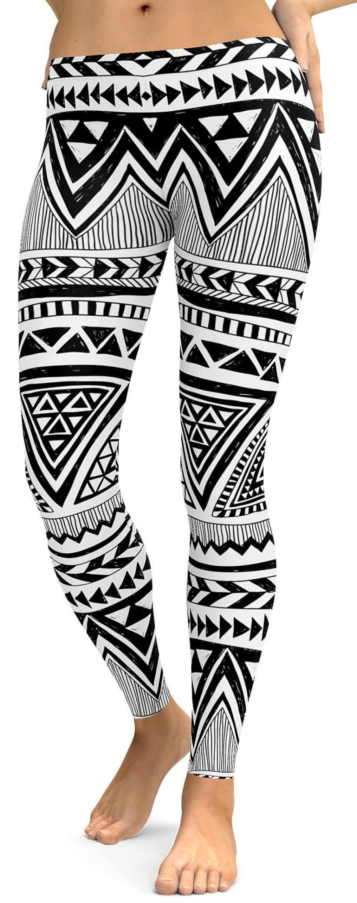 Patterned Workout Leggings: Colorful Aztec High Waisted Activewear for ...