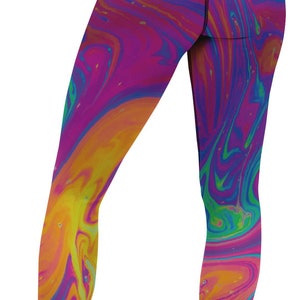 Patterned Yoga Pants Women: Colorful High Waisted Leggings for Workout ...