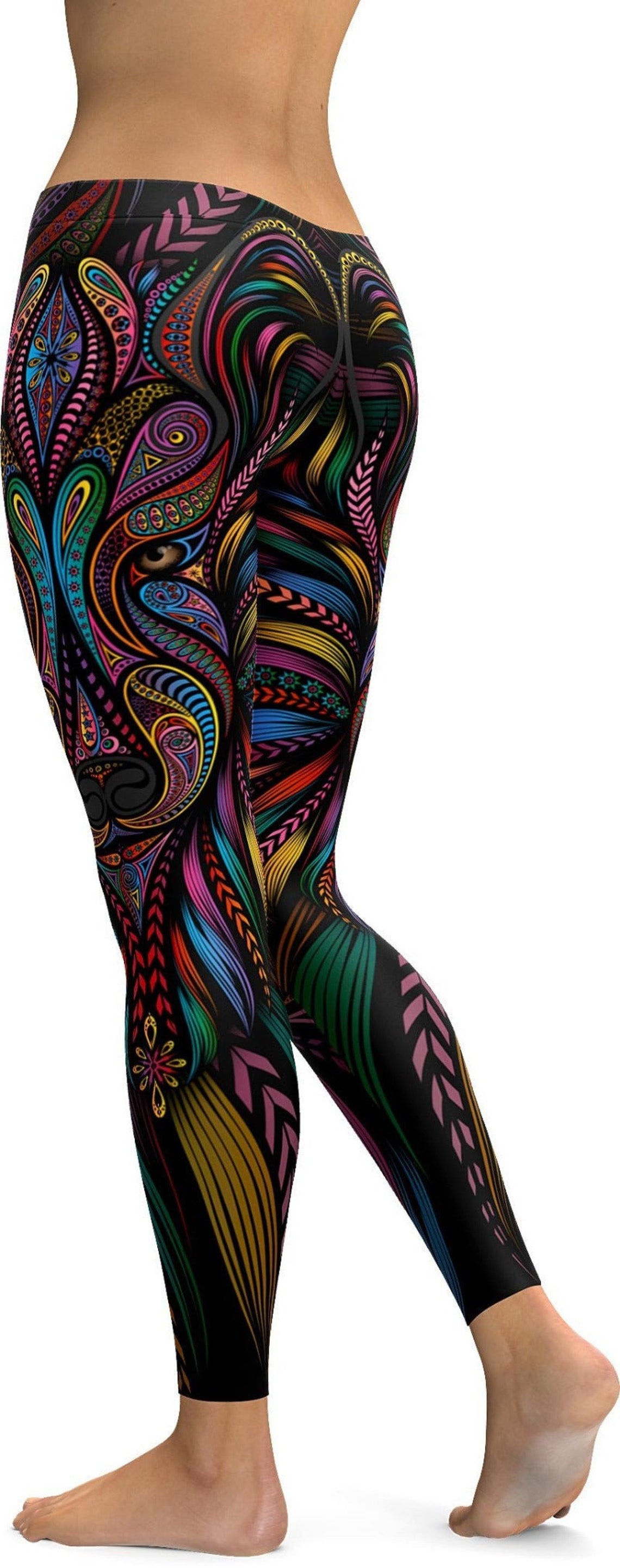 Colorful Wolf Leggings - Etsy