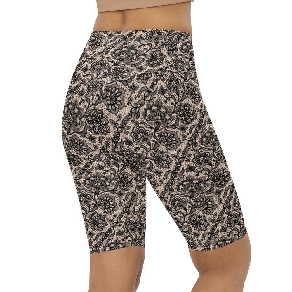 Black Faux Lace Bike Shorts - Etsy