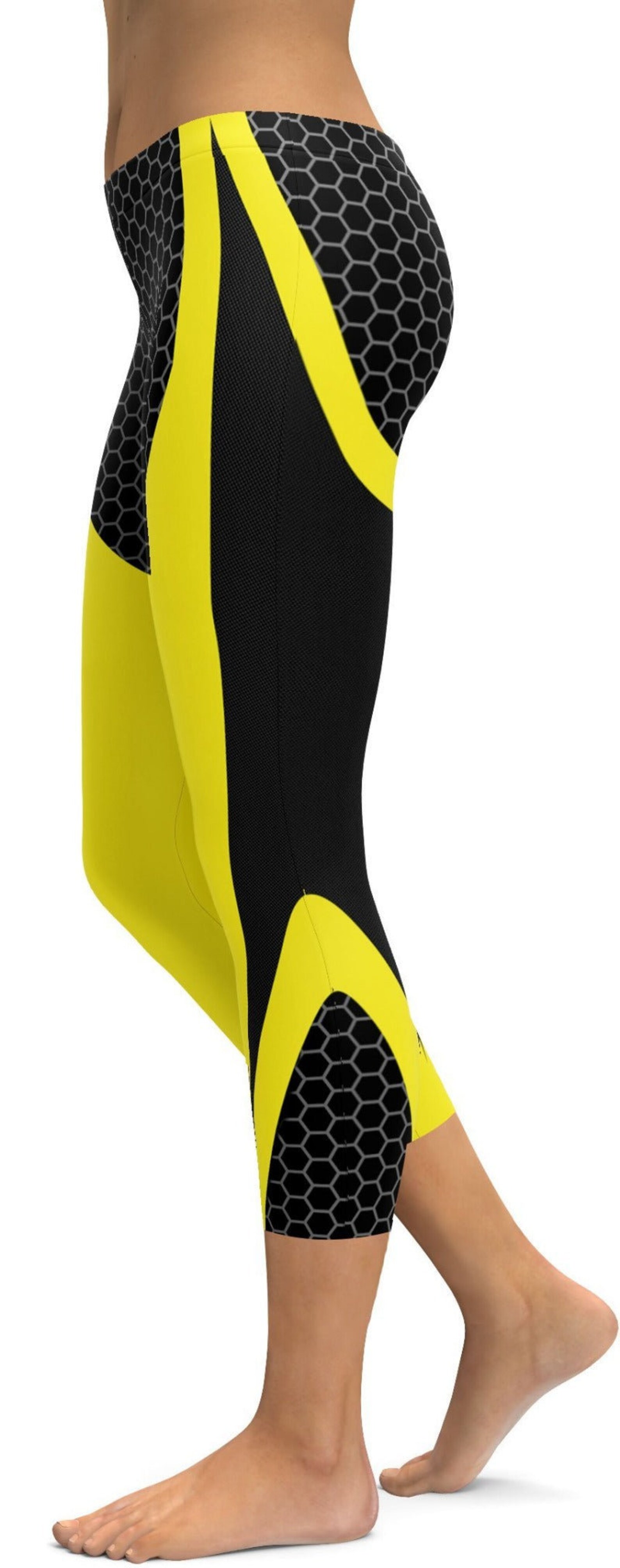 Yellow Honeycomb Carbon Capris - Etsy