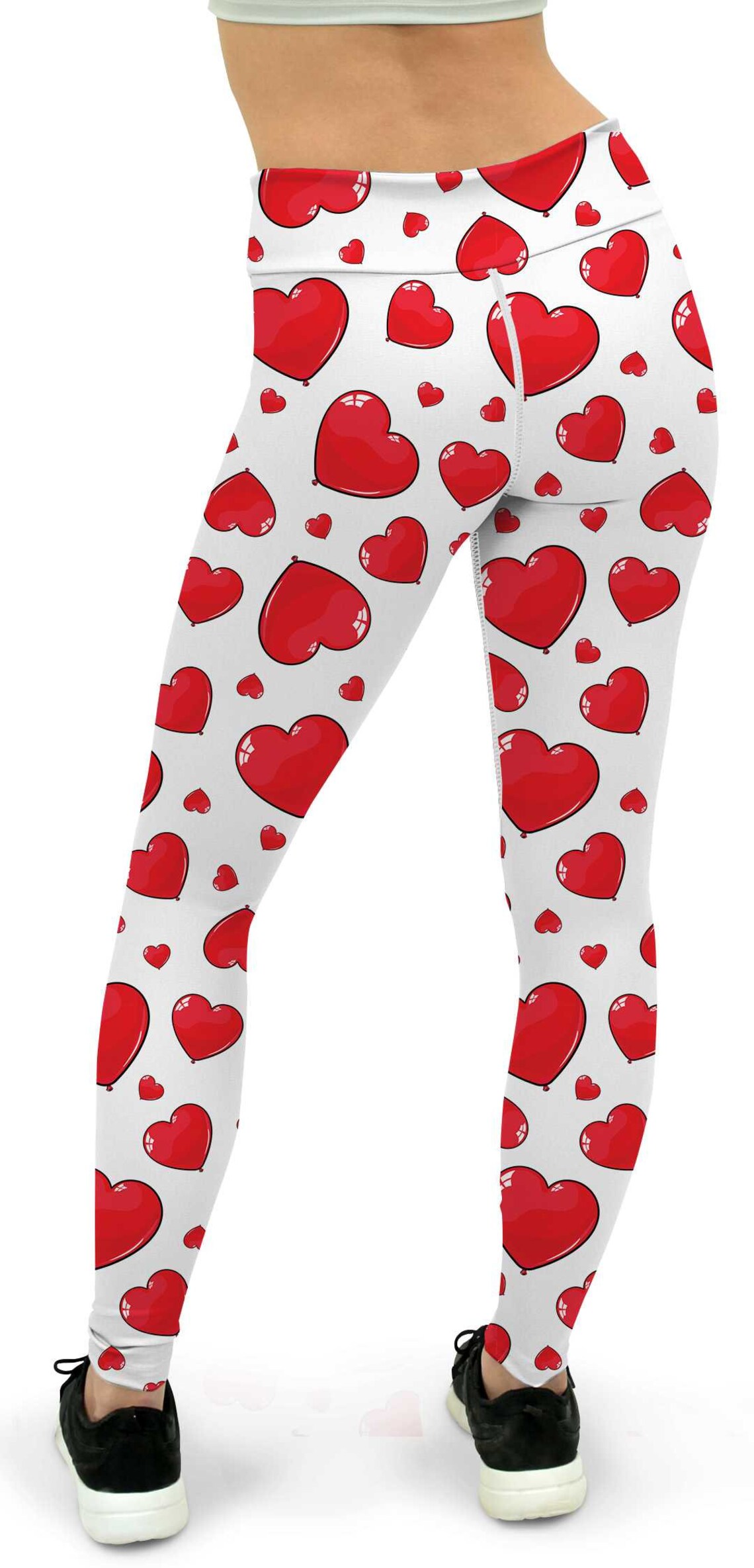 Red Heart Shaped Balloons Yoga Pants - Etsy