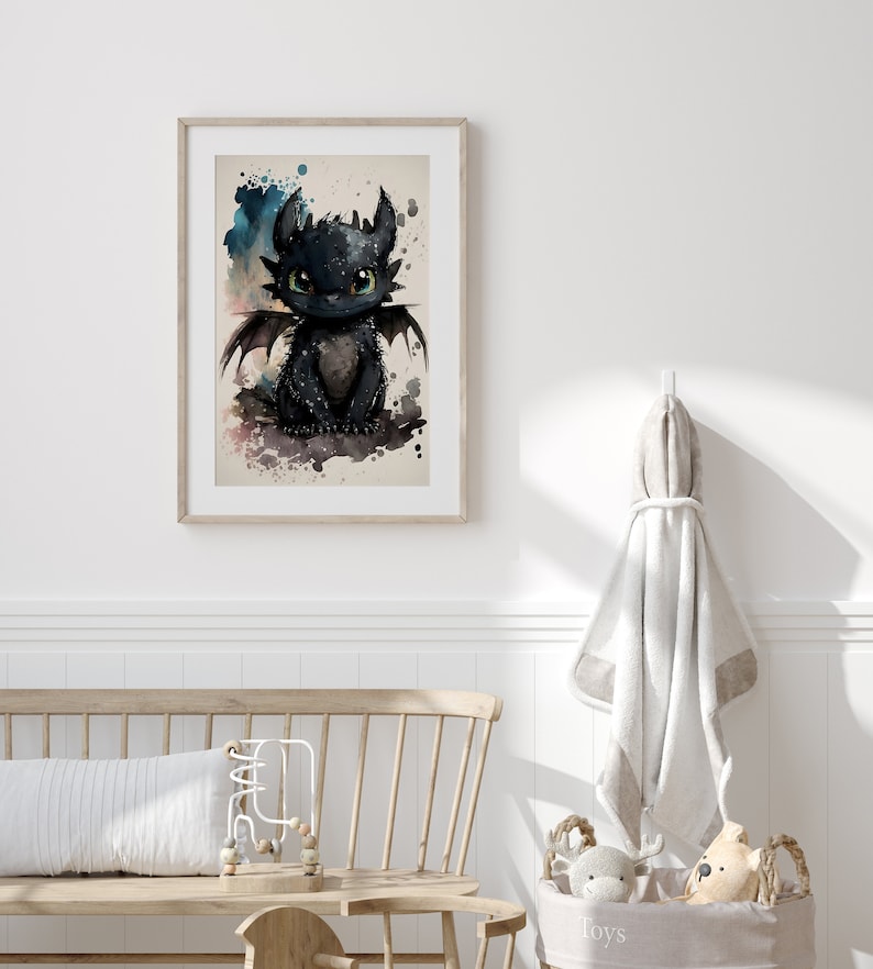 Toothless How to Train Your Dragon Art Poster Download for - Etsy