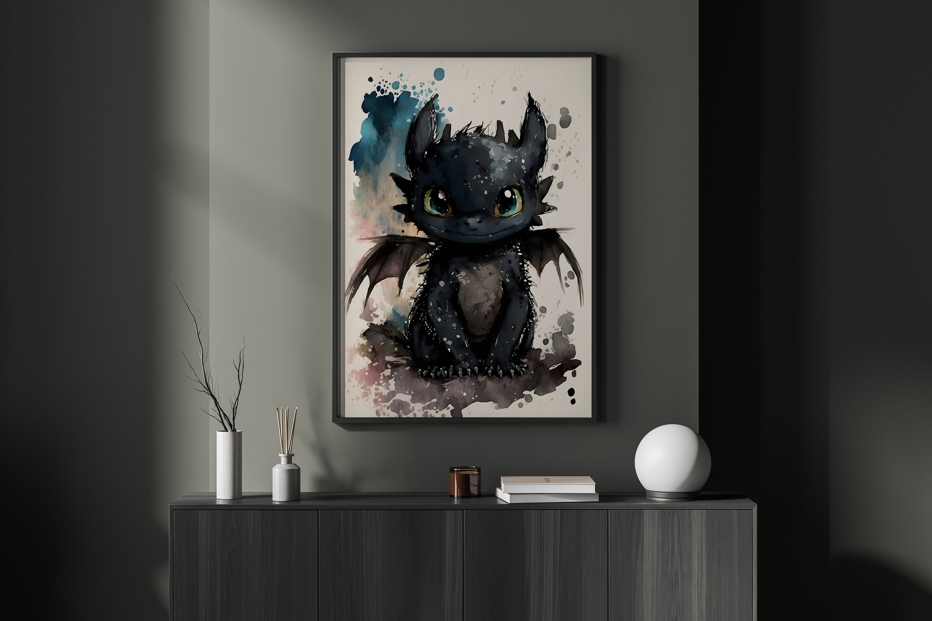 Toothless How to Train Your Dragon Art Poster Download for - Etsy